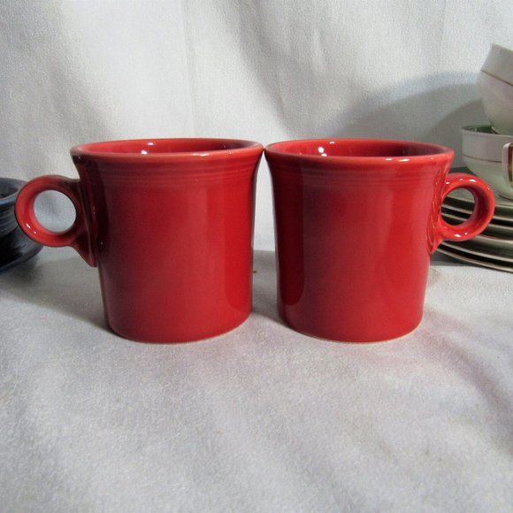 Fiestaware | Dining | Fiestaware Lot Of 2 Circle Handle Mugs Scarlet ...